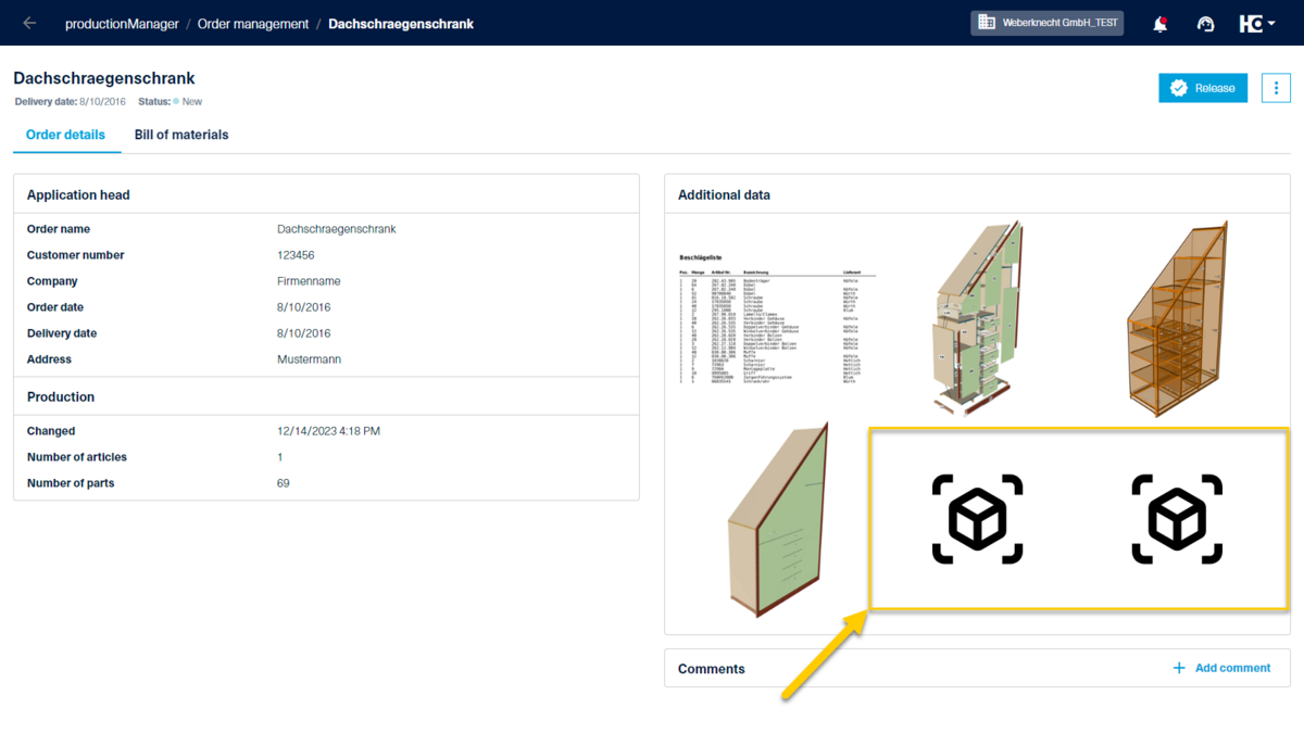 Visualized additional data through integrated 3D viewer | homag docs