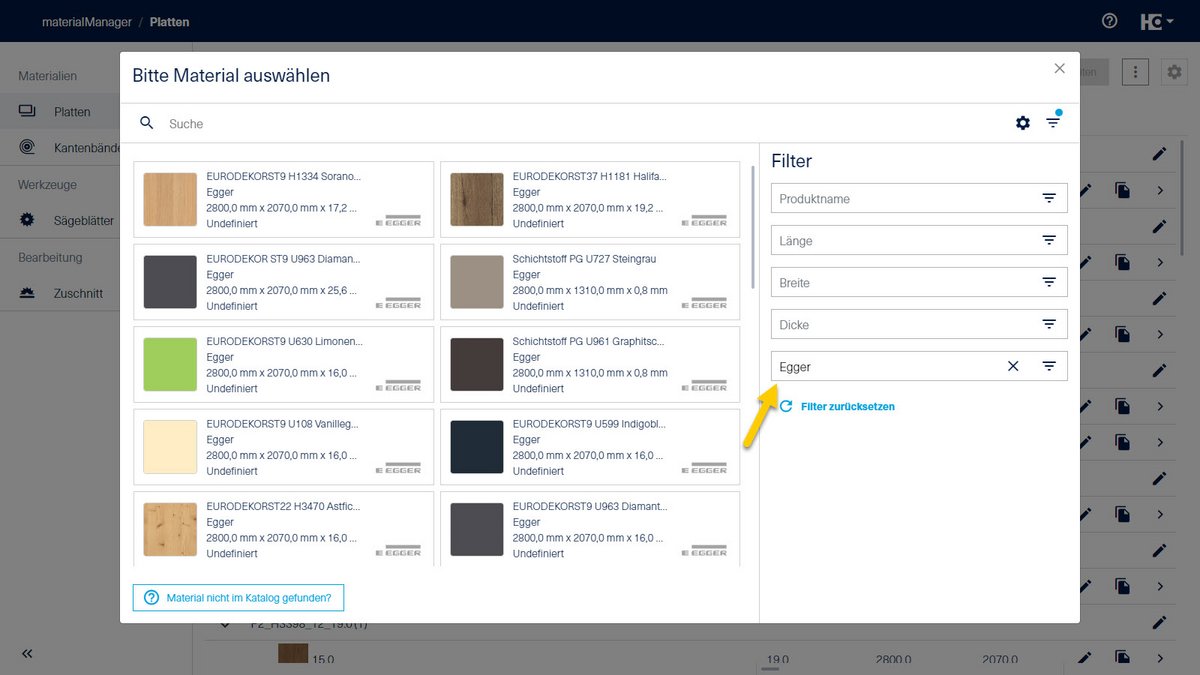 Plattenstammdaten des Herstellers EGGER jetzt im Katalog verfügbar ...