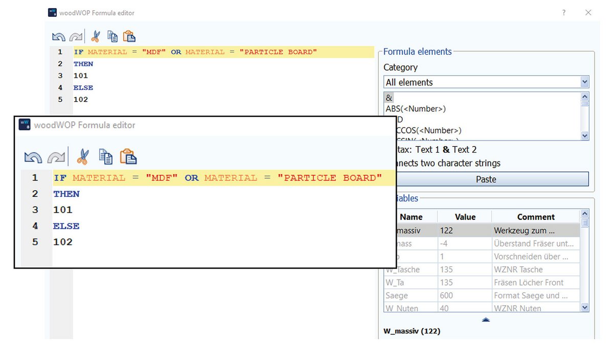 Formula Editor – Display complex formulas easily and clearly | homag docs