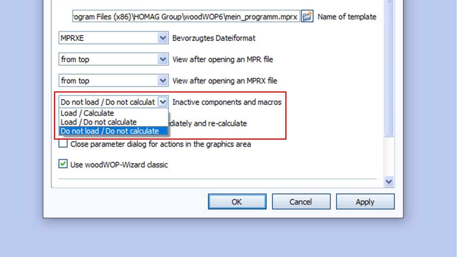 Ignore inactive components and macros | homag docs